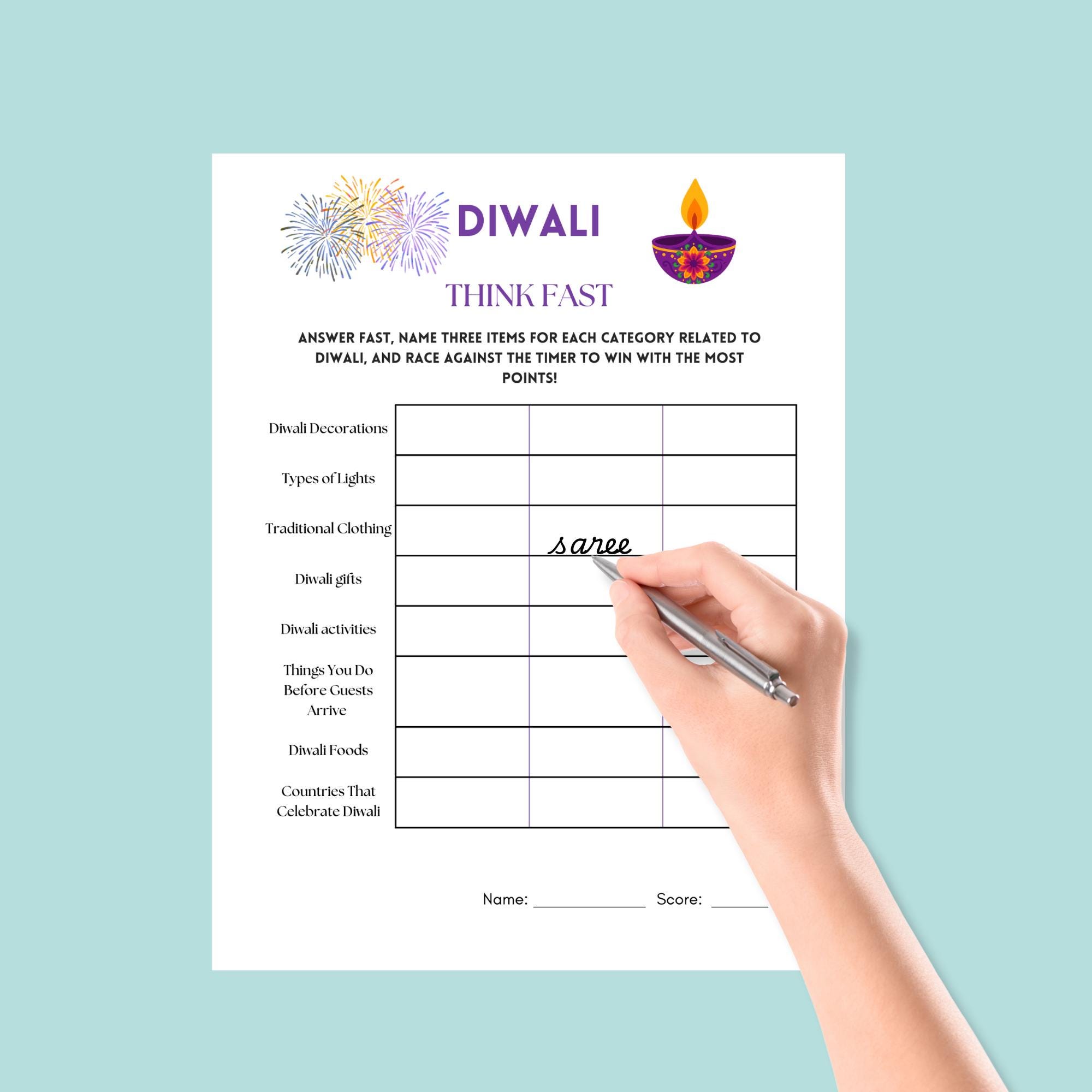Diwali Games, Diwali Bundle Activity, Diwali Trivia Game, Printable ...