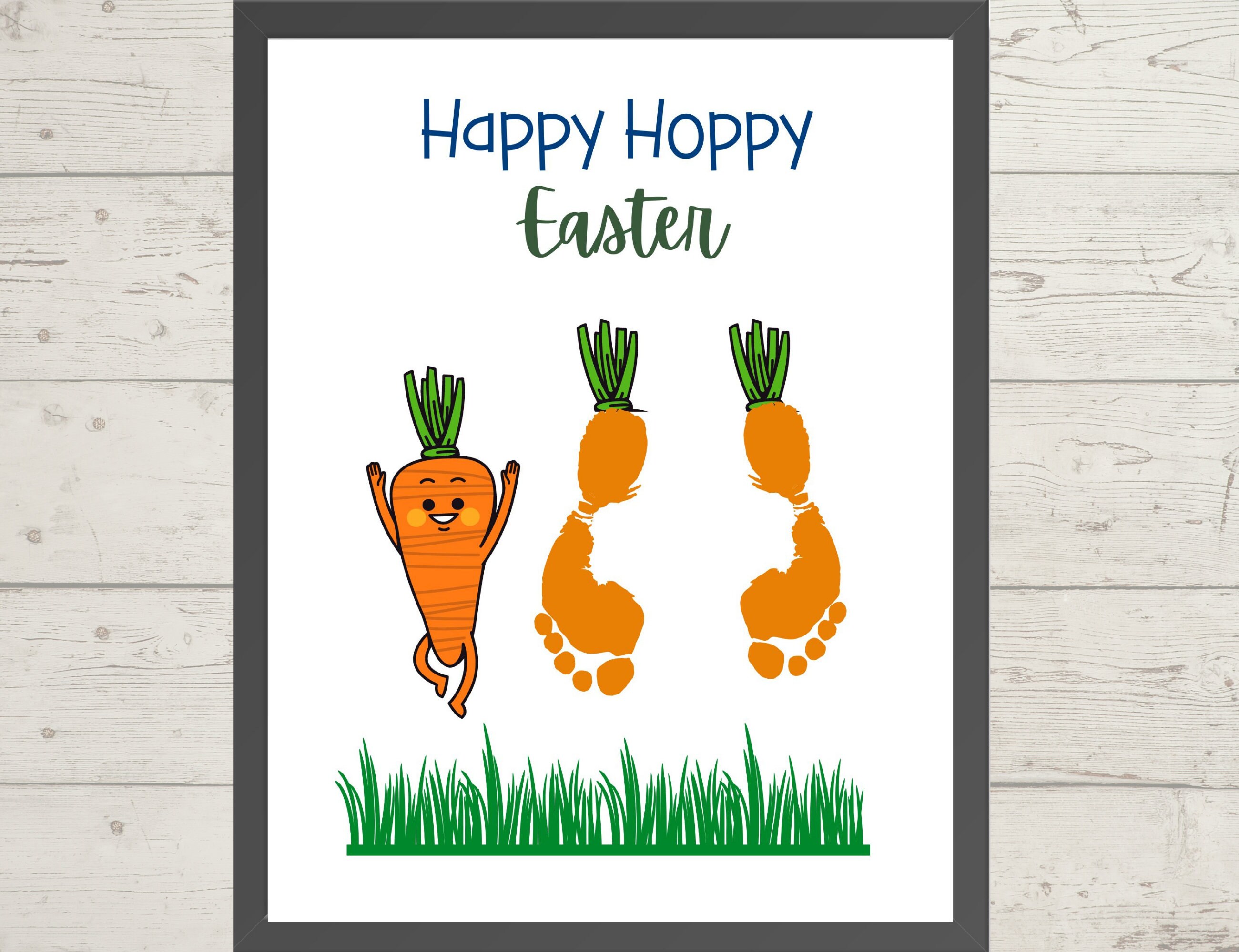 Happy Hoppy Easter Footprint Craft, Handprint Art Daycare Printable ...