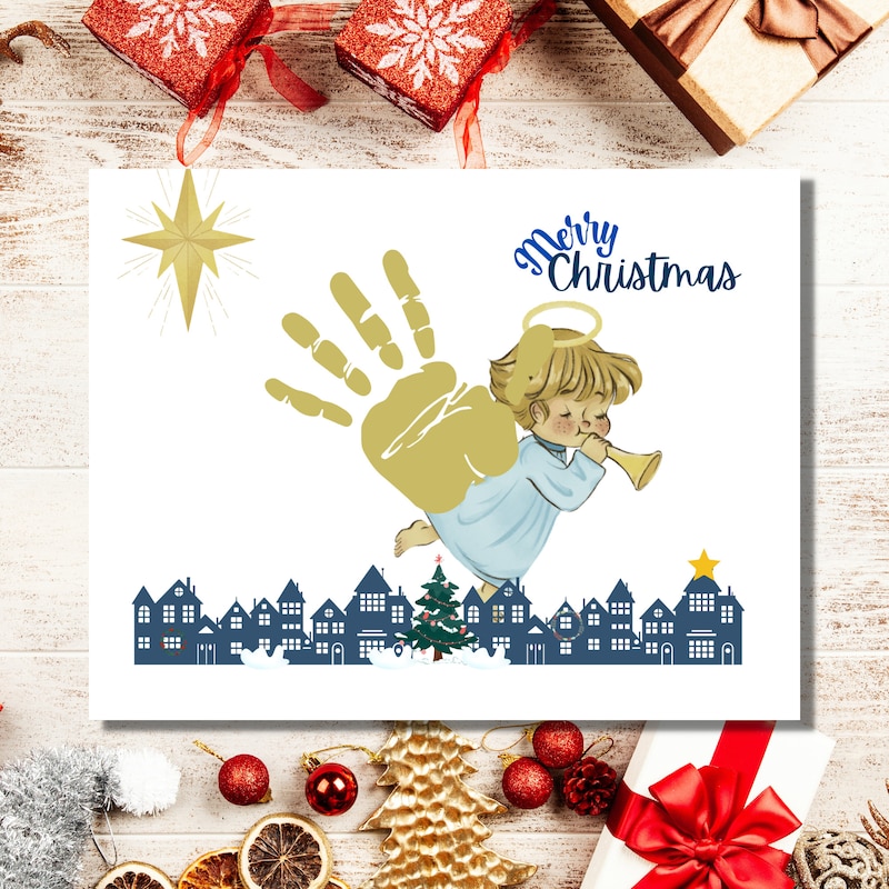 Angel Handprint Template - Etsy