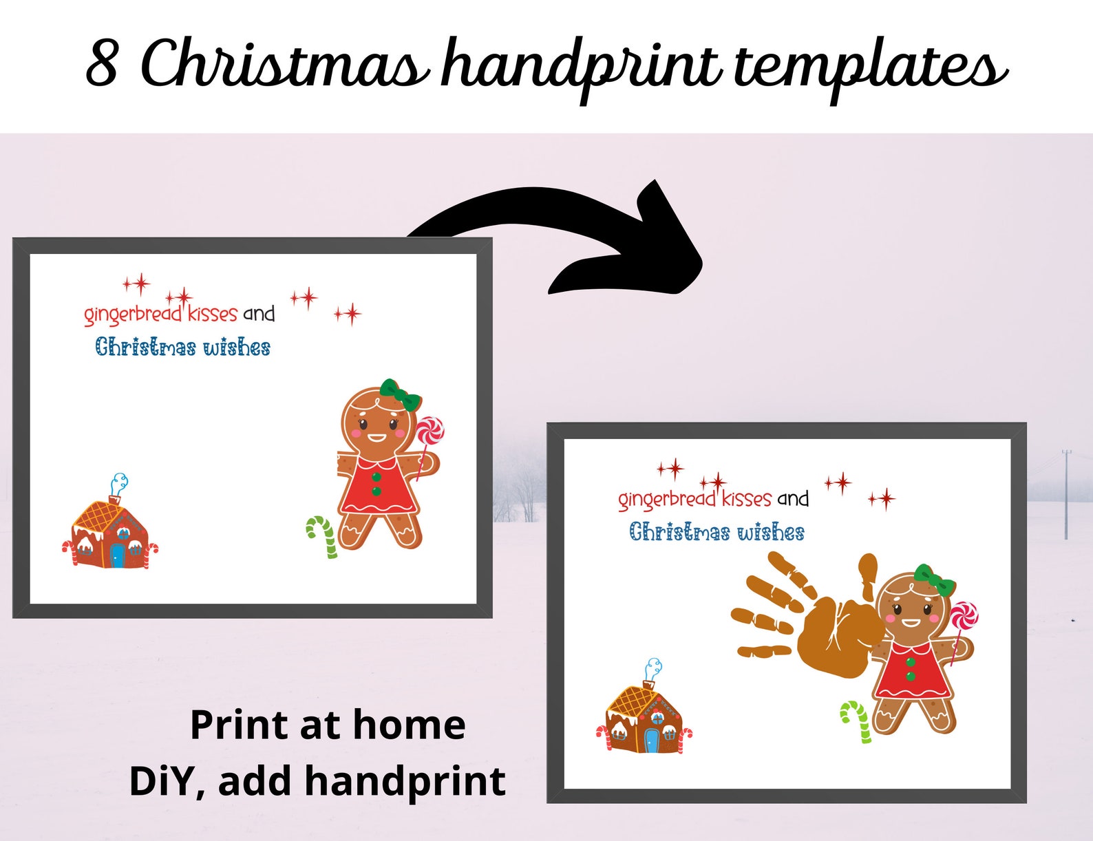 Christmas Cute Handprint Craft Bundle, Printable Keepsake, Christmas ...