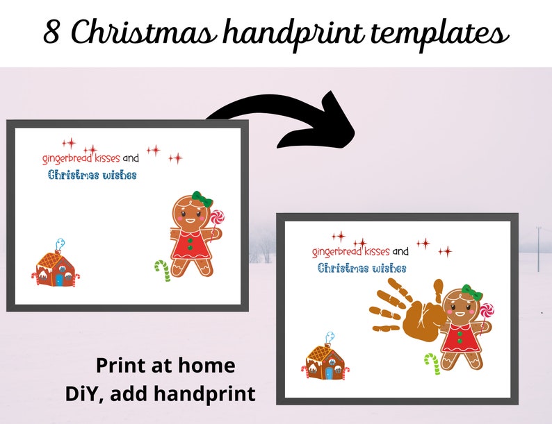 Christmas Cute Handprint Craft Bundle, Printable Keepsake, Christmas ...