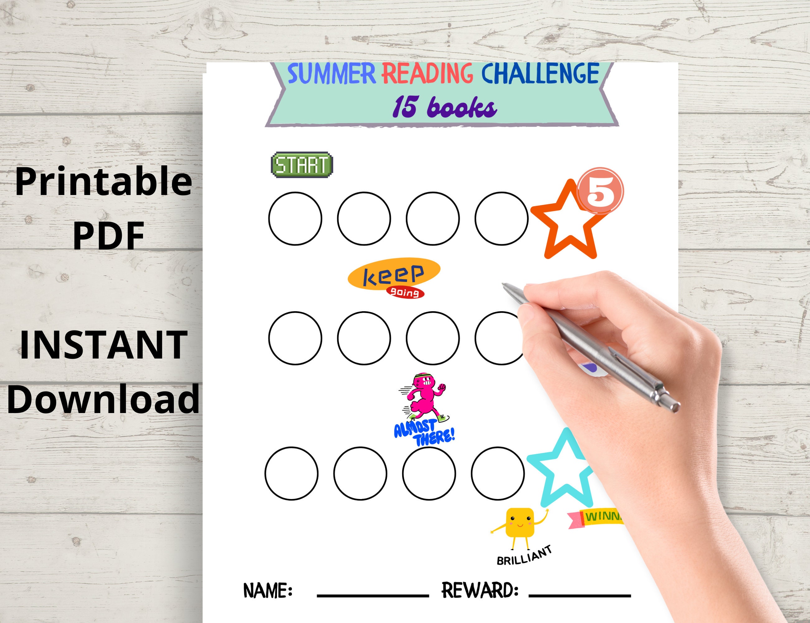 Summer Reading Challenge for Kids Summer Reading Tracker - Etsy