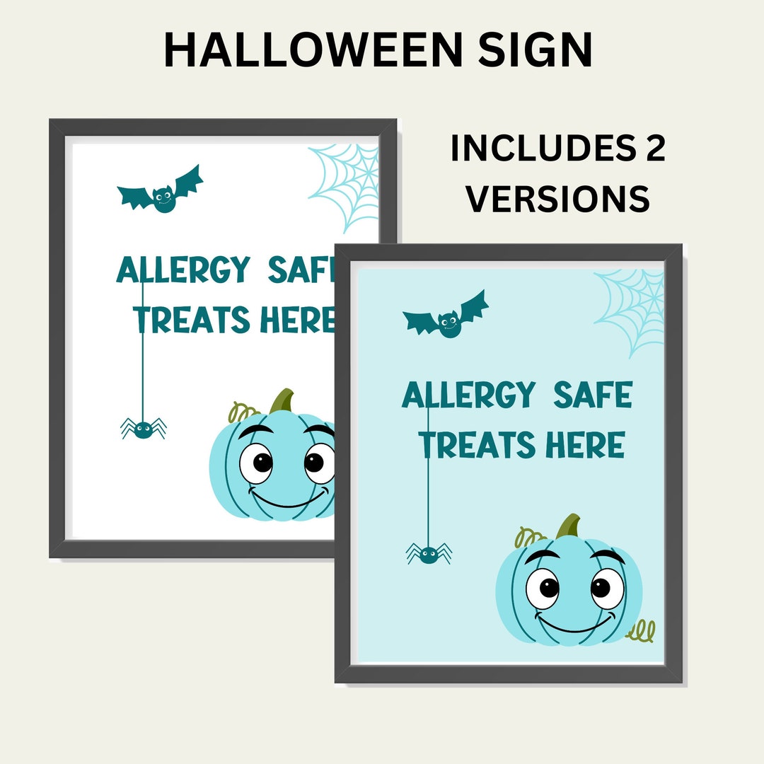 Teal Pumpkin Sign, Teal Pumpkin Project Allergy Safe Halloween Sign ...
