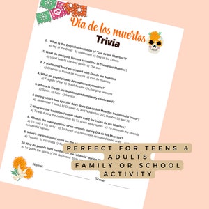 Dia De Los Muertos Trivia, Printable PDF Game for Celebrations and ...