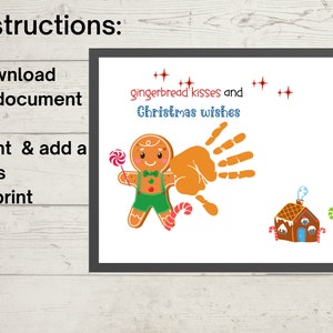 Christmas Cute Gingerbread Boy Handprint Craft Printable Keepsake ...