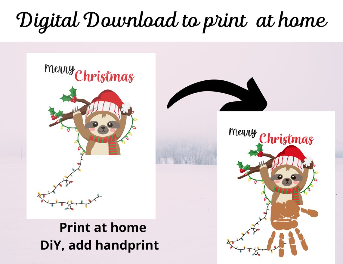Christmas Cute Handprint Craft Bundle, Printable Keepsake, Christmas ...