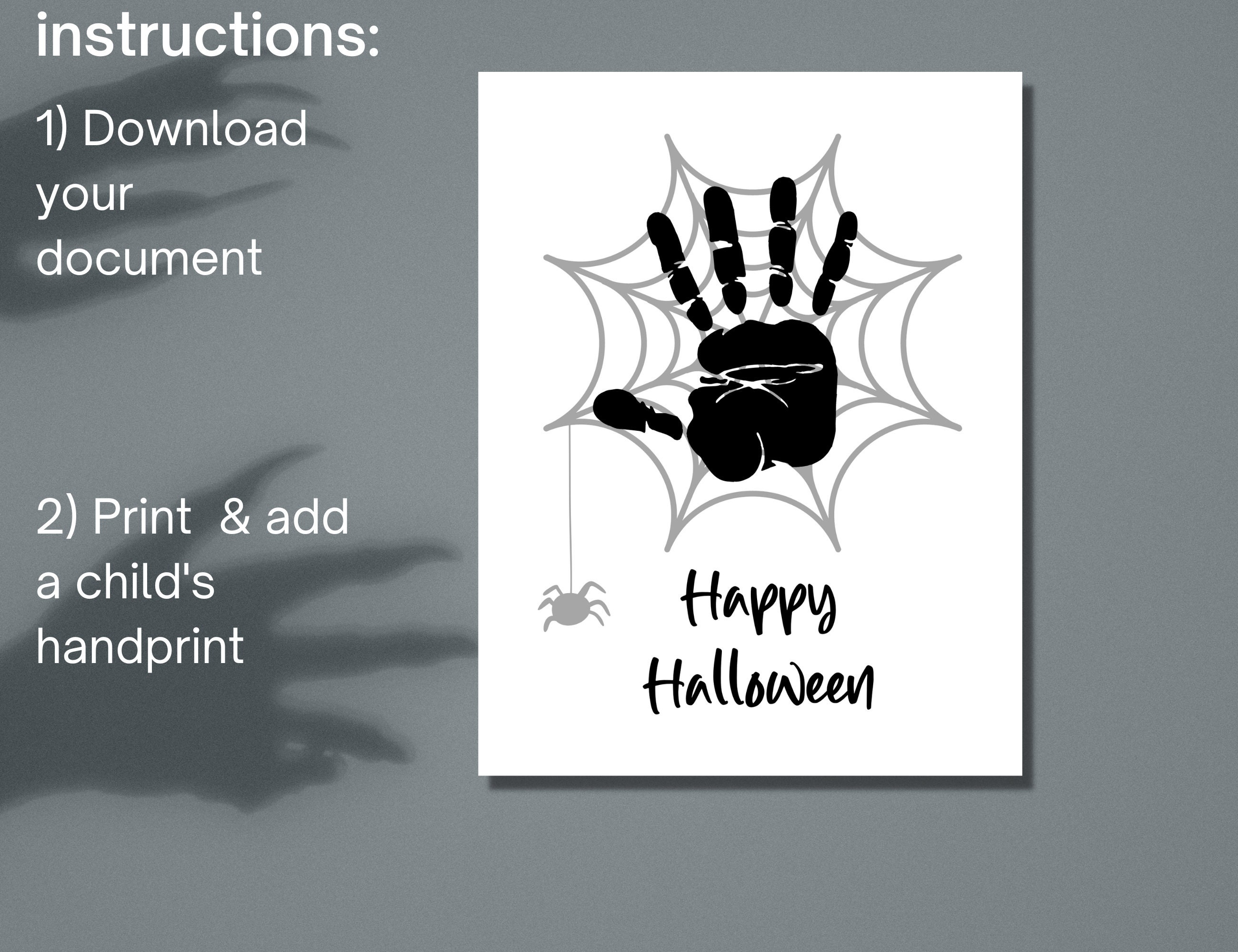 Halloween Handprint Art Printable, Halloween Activity, Halloween Craft ...