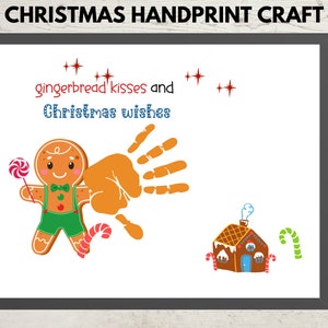 Christmas Cute Gingerbread Boy Handprint Craft Printable Keepsake ...