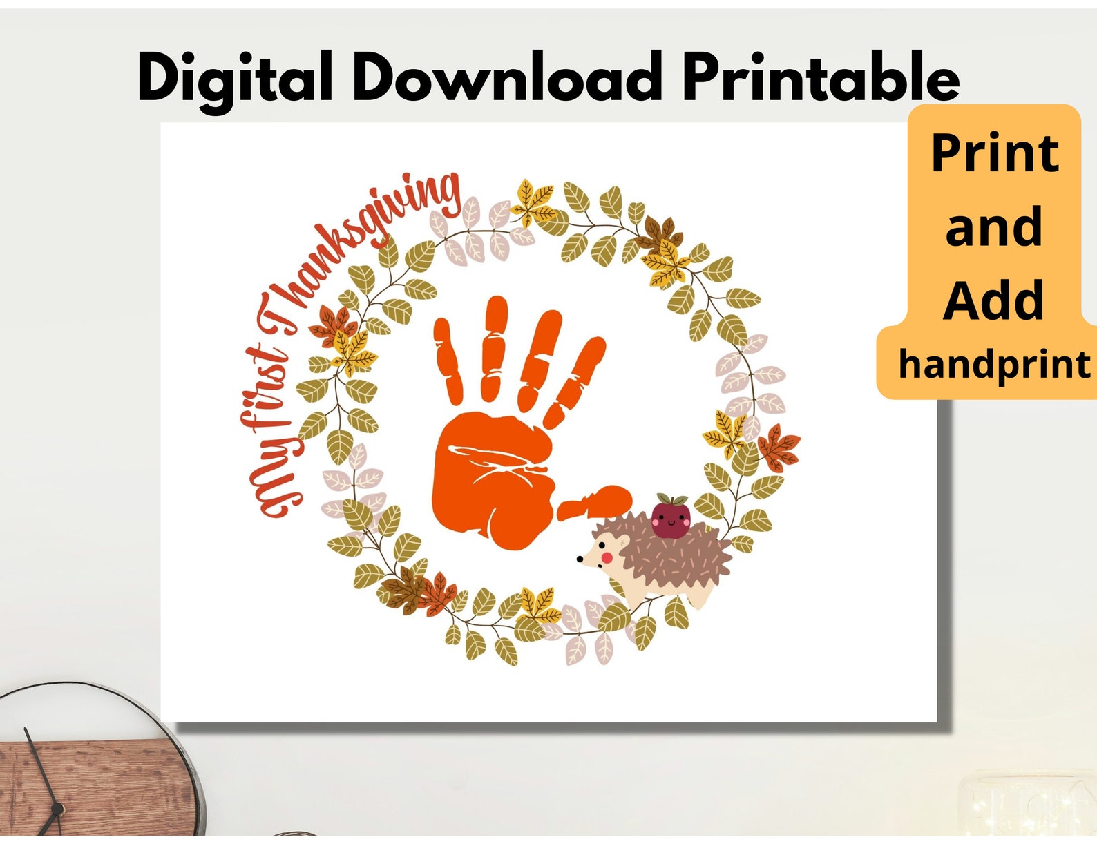 My First Thanksgiving Handprint Art Printable, Thanksgiving Activity ...