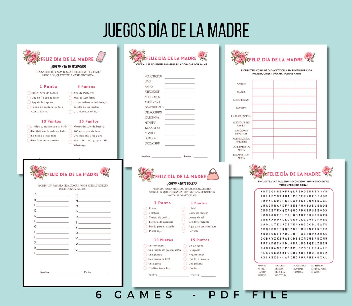 Mothers Day Game Bundle in Spanish, Mother Day Games in Spanish ...