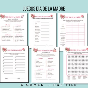 Mothers Day Game Bundle in Spanish, Mother Day Games in Spanish ...