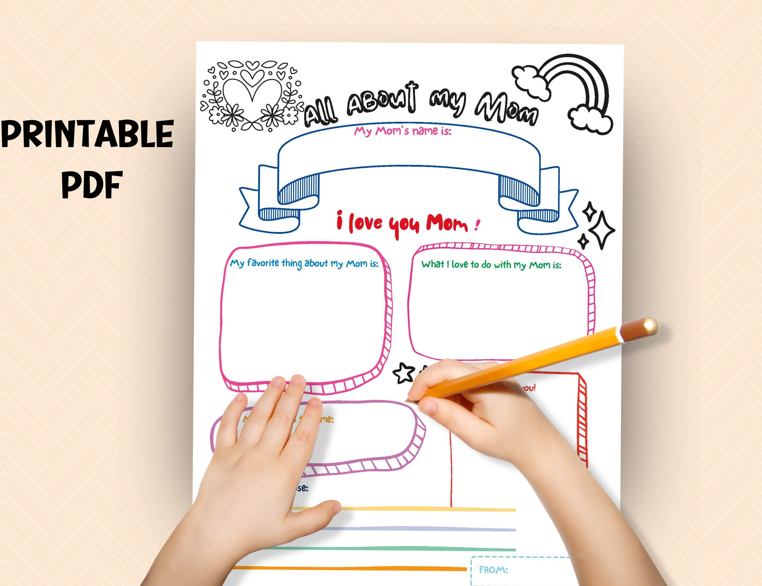 All About My Mom Questionnaire, Mothers Day Gift Questionnaire ...