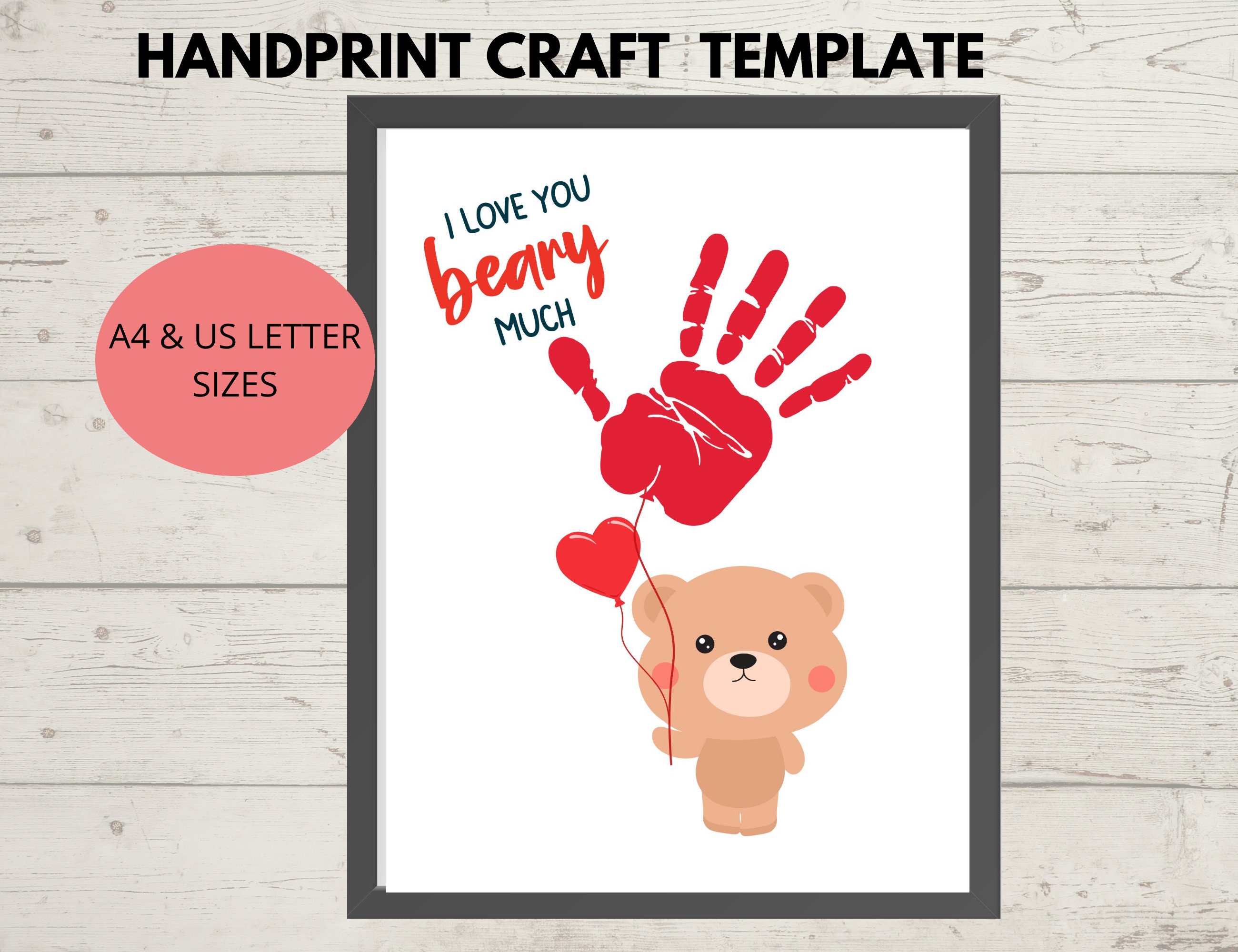 Cute Little Teddy Bear Handprint or Footprint Craft Printable ...