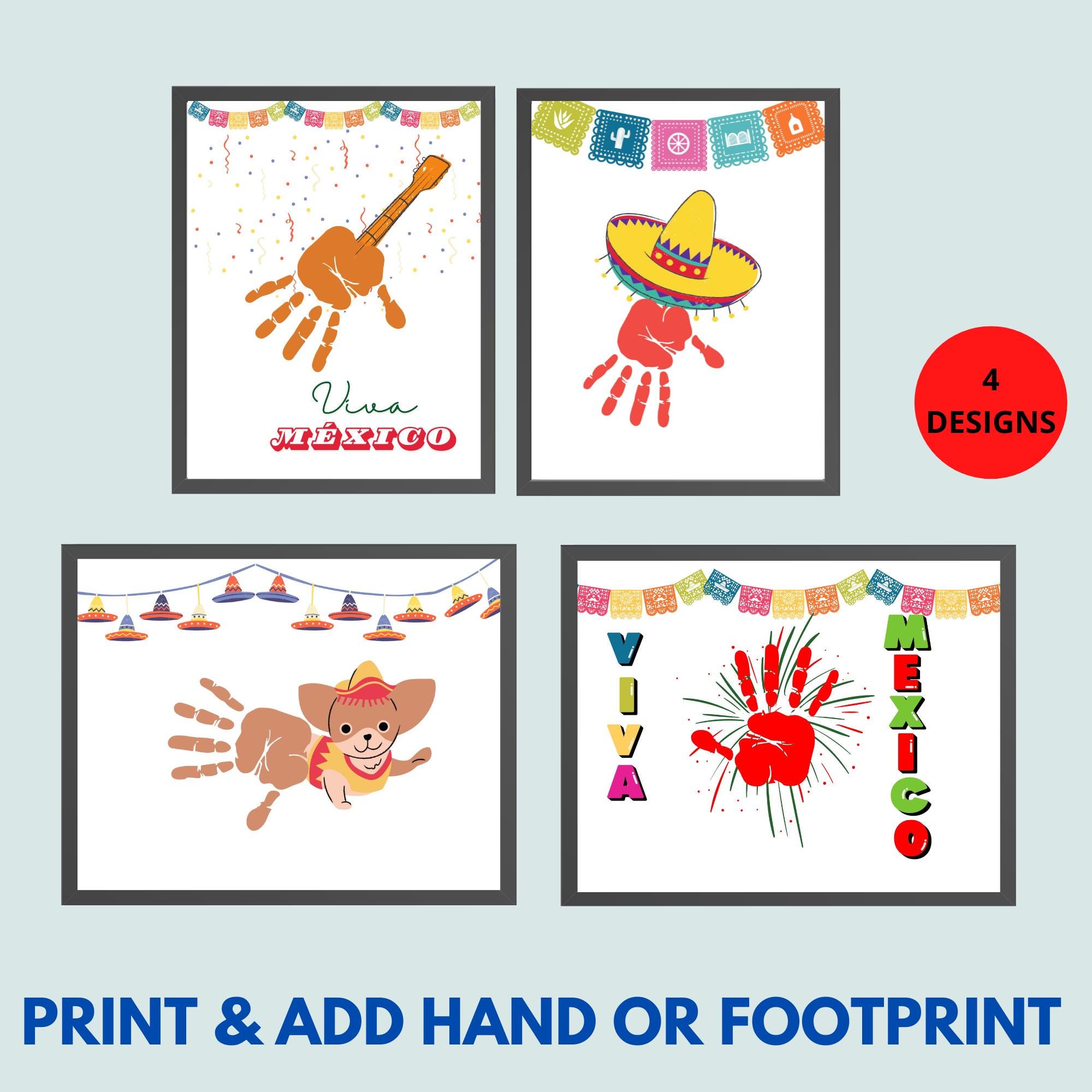 Sombrero Handprint or Footprint Craft Bundle, Hispanic Heritage Month ...