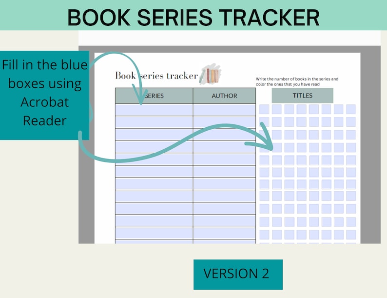 Book Series Tracker Printable and Fillable, Reading Series Tracker - Etsy