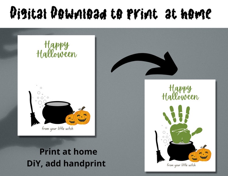Halloween Handprint Art Printable, Halloween Activity, Halloween Craft ...