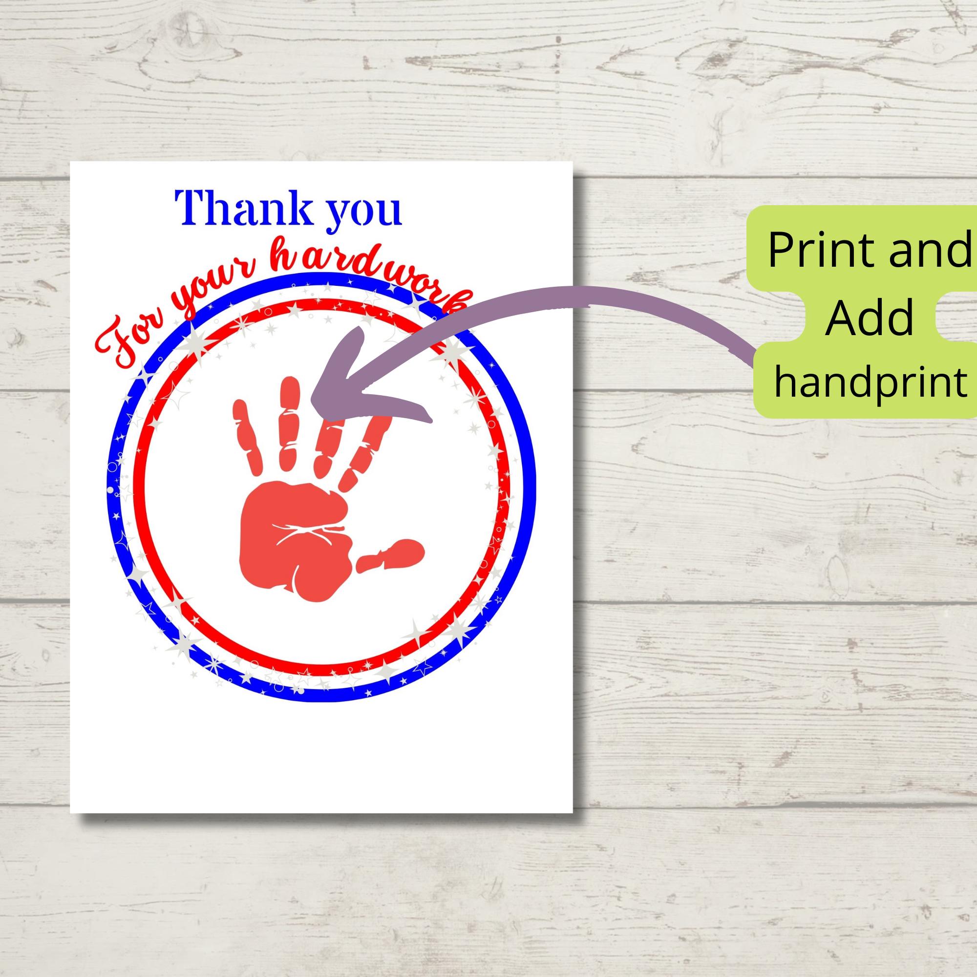 Labor Day Craft, Handprint Craft, Workers Day Thank You Printable ...