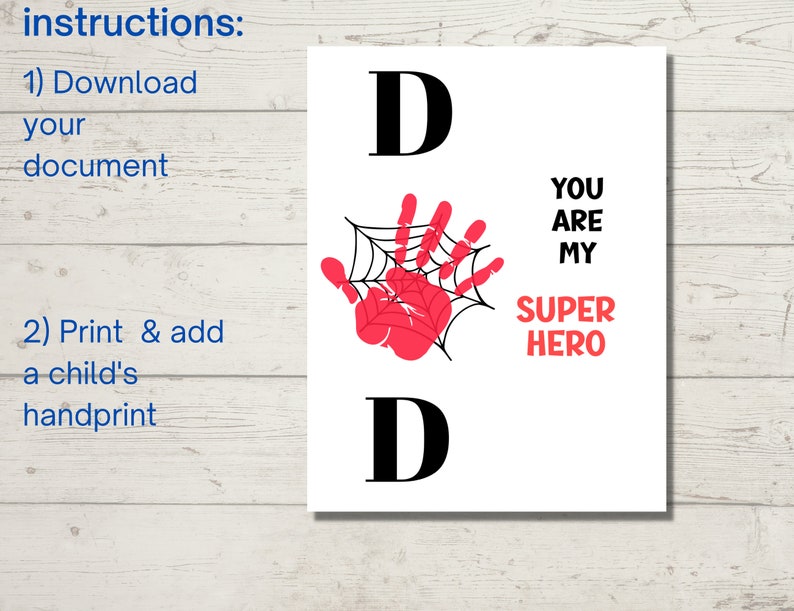 Father's Day Handprint Keepsake, Father's Day Handprint Art, Keepsake ...