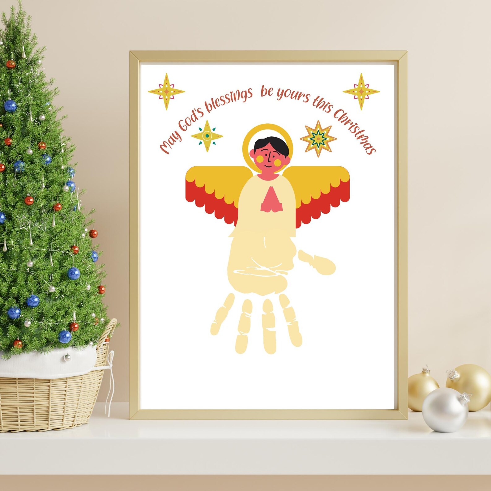Nativity Craft for Kids Printable Keepsake, Nativity Handprint ...