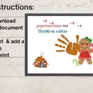 Christmas Cute Gingerbread Girl Handprint Craft Printable Keepsake ...