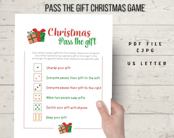 Christmas Gift Exchange Dice Game Printable Christmas Game - Etsy