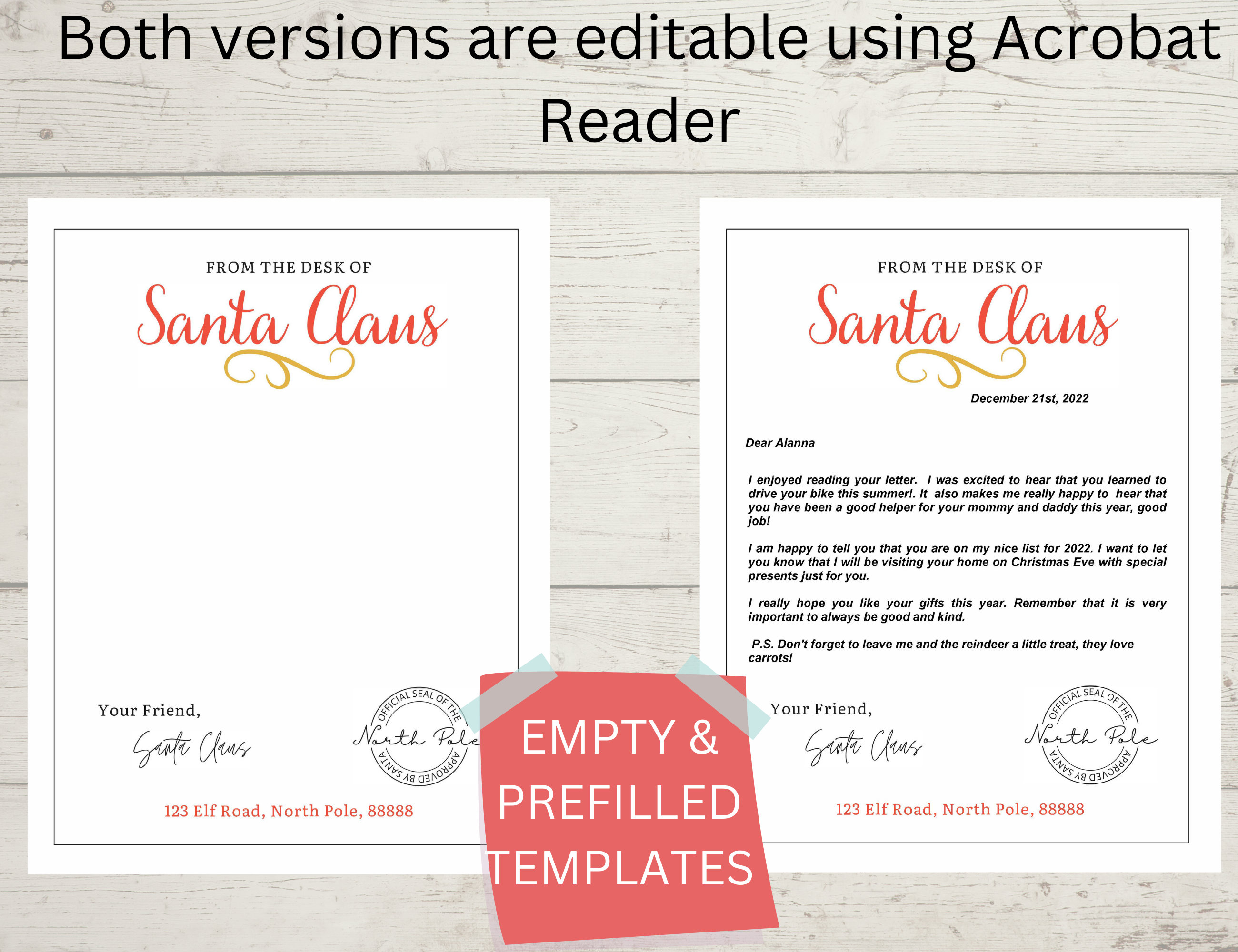 Letter From Santa, Editable Letter From Santa Claus, Personalized Santa ...