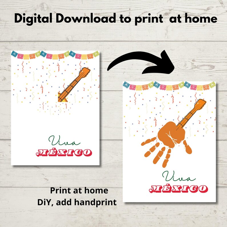 Guitar Handprint or Footprint Craft, Hispanic Heritage Month Craft ...