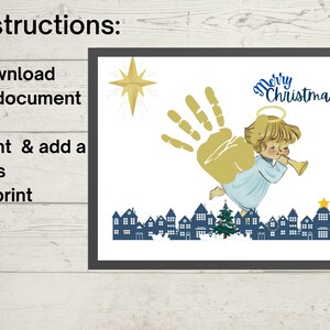 Christmas Angel Handprint Craft Printable Keepsake, Christmas Handprint ...