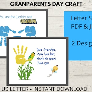 Grandparents Day Handprint Grandpa Handprint Craft Gift, Grandfather ...