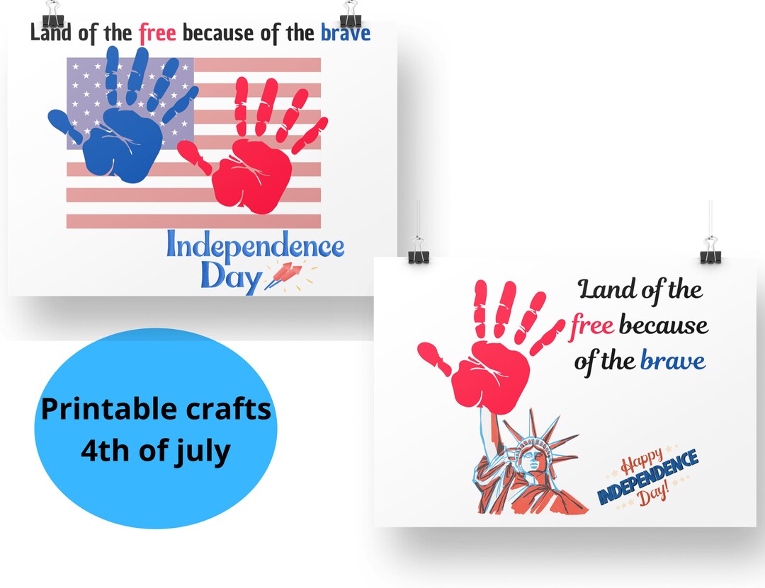 4th of July Craft Handprint for Kids Fourth of July Keepsake Patriotic ...