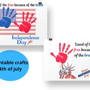 4th of July Craft Handprint for Kids Fourth of July Keepsake Patriotic ...
