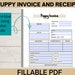 Puppy Invoice and Receipt, Fillable Dog Breeder Forms, Puppy Bill ...