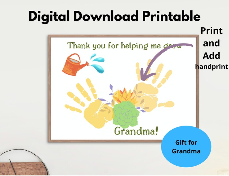Grandparents Day Handprint Art Grandma Handprint Craft Gift - Etsy