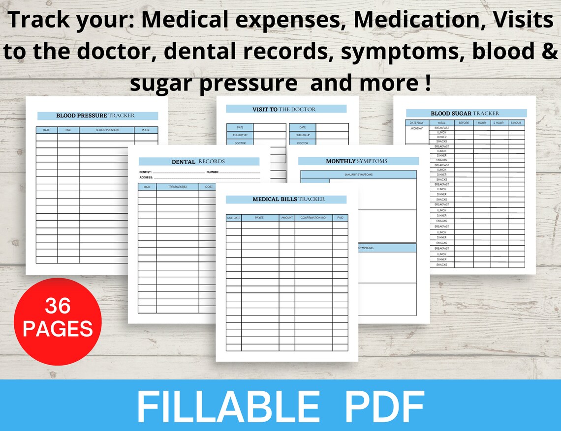 Medical Binder Medical Planner Editable Doctor Visit Planner - Etsy