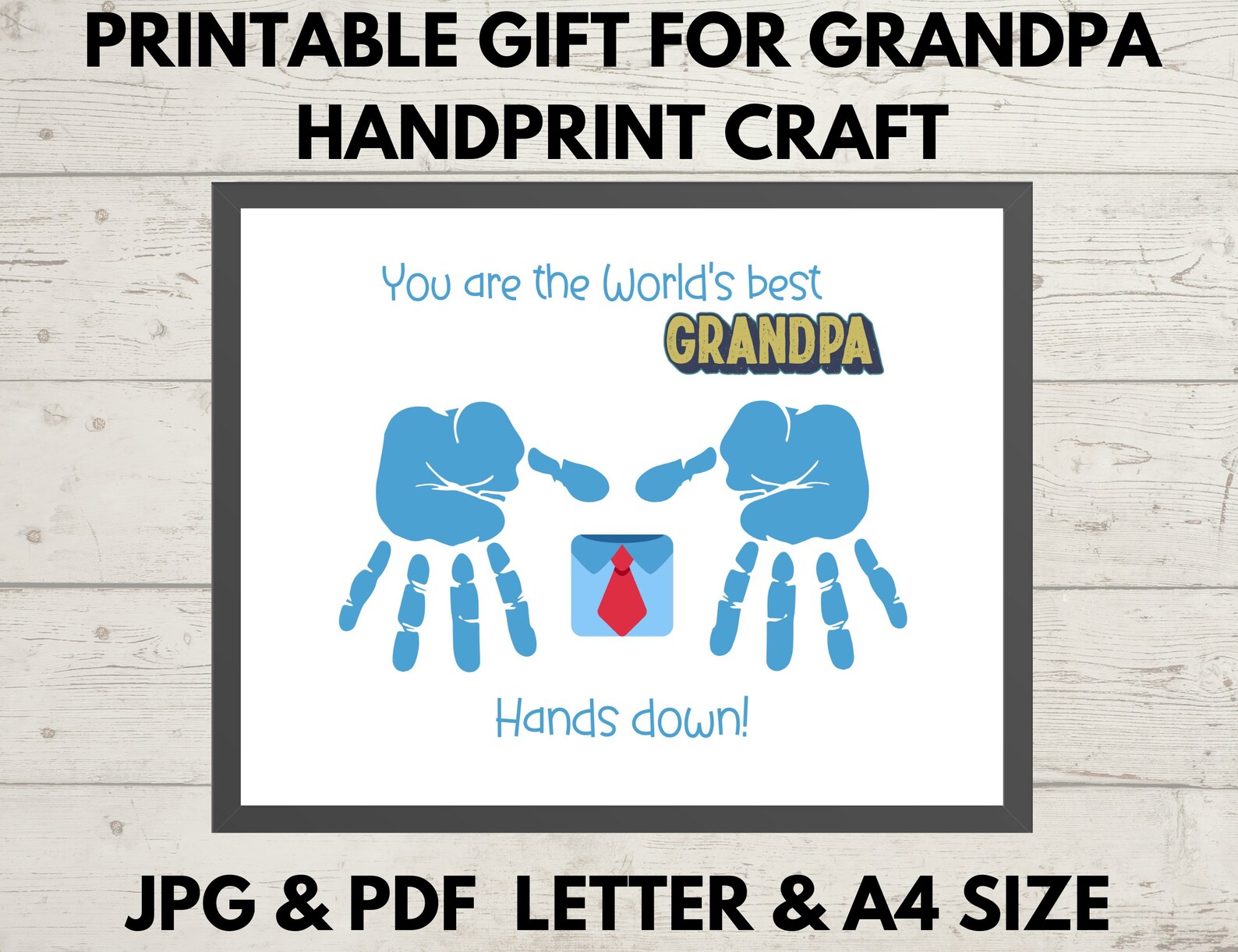 Grandparents Day Handprint Grandpa Handprint Craft Gift, Grandfather ...