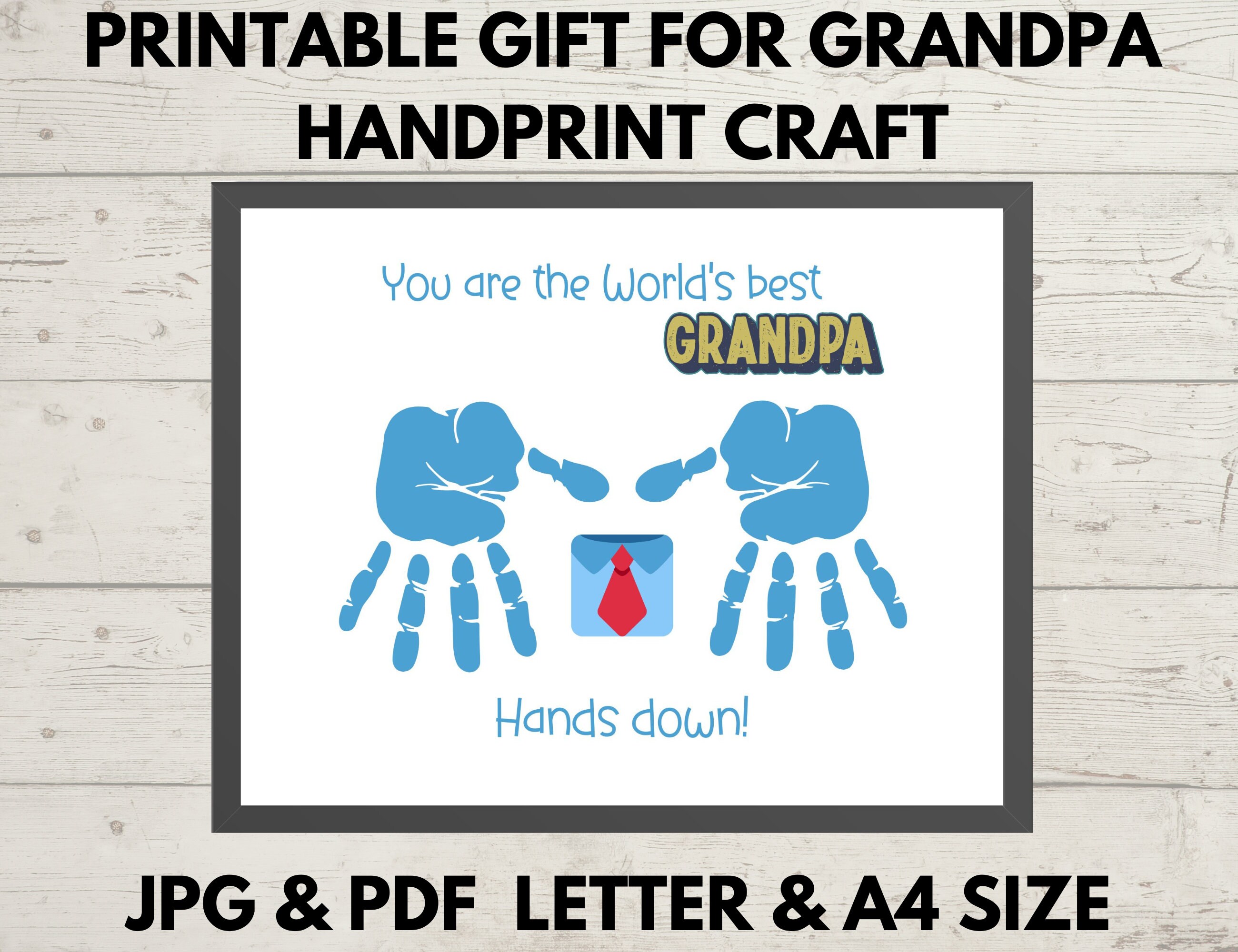 Grandparents Day Handprint Grandpa Handprint Craft Gift, Grandfather ...