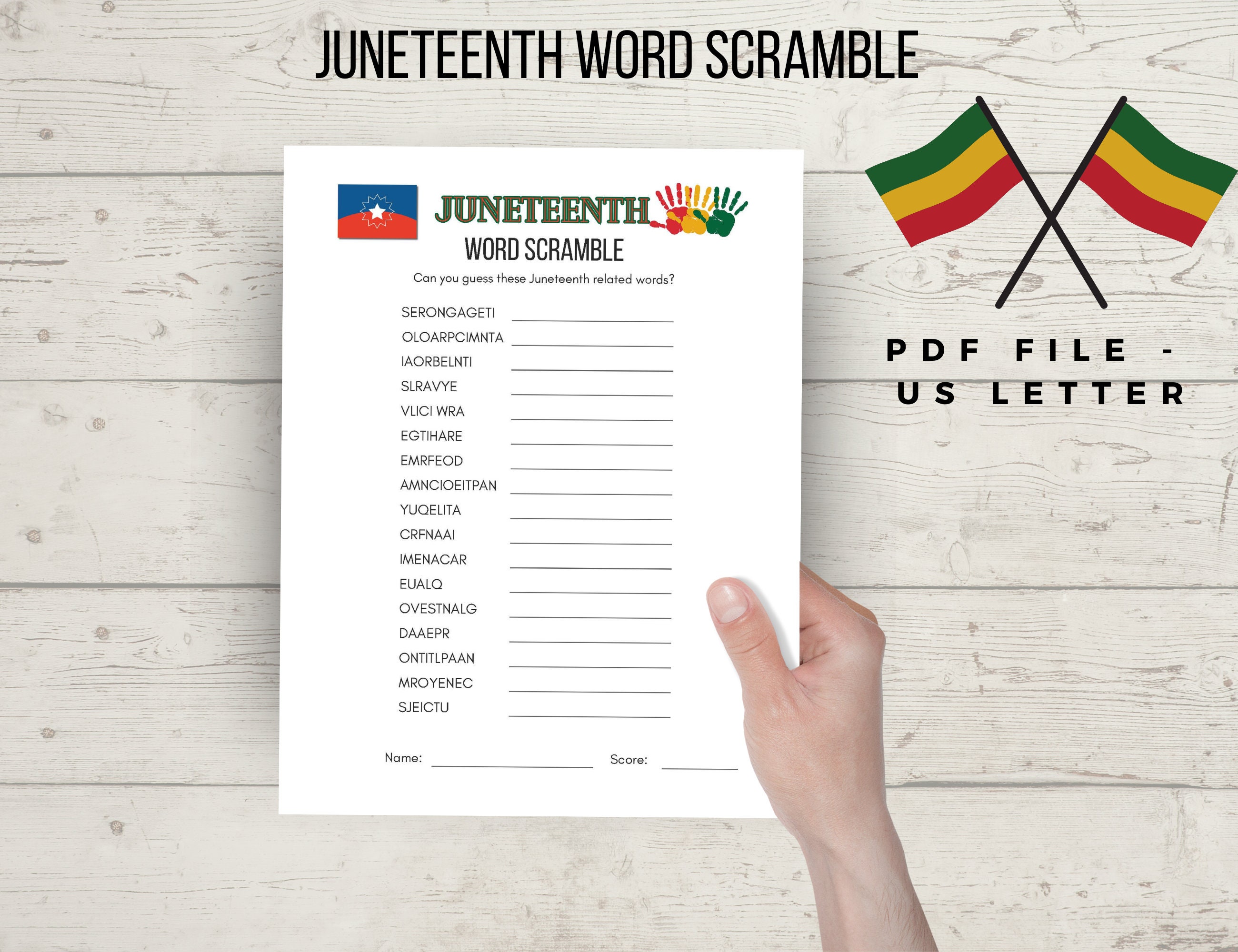 Juneteenth Word Scramble Game Printable, Party or School Emancipation ...
