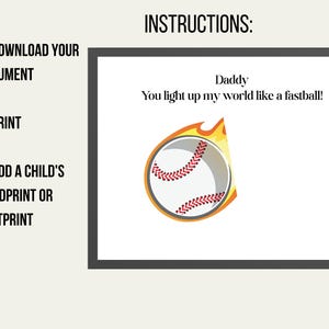 Baseball Handprint Craft, Fastball Baseball Gift, Father's Day ...