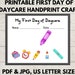 My First Day of Daycare Handprint Art Printable, Back to School ...