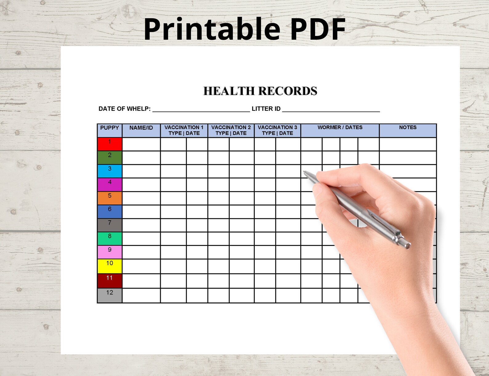 Dog Breeder Records, Dog Breeder Charts, Whelping Records, Dog Breeder ...