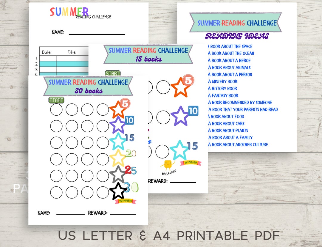 Summer Reading Challenge for Kids, Summer Reading Tracker, Book Report ...