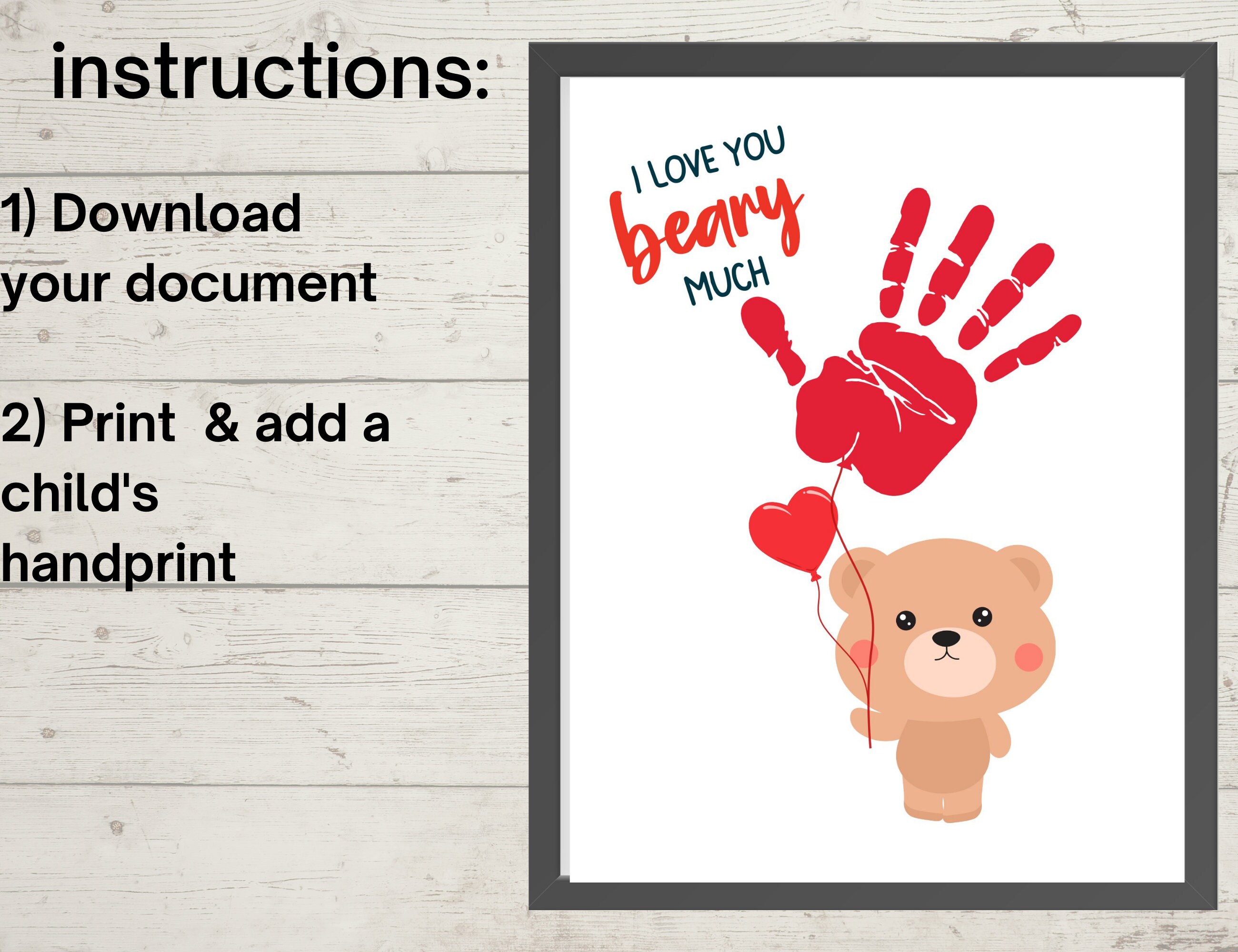 Cute Little Teddy Bear Handprint or Footprint Craft Printable ...