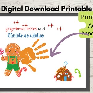 Christmas Cute Gingerbread Boy Handprint Craft Printable Keepsake ...