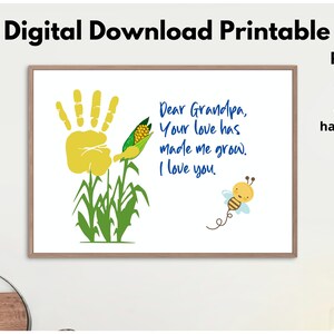 Grandparents Day Handprint Grandpa Handprint Craft Gift, Grandfather ...