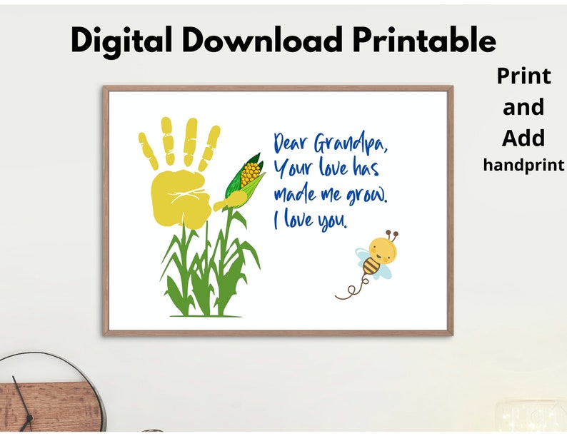 Grandparents Day Handprint Grandpa Handprint Craft Gift, Grandfather ...