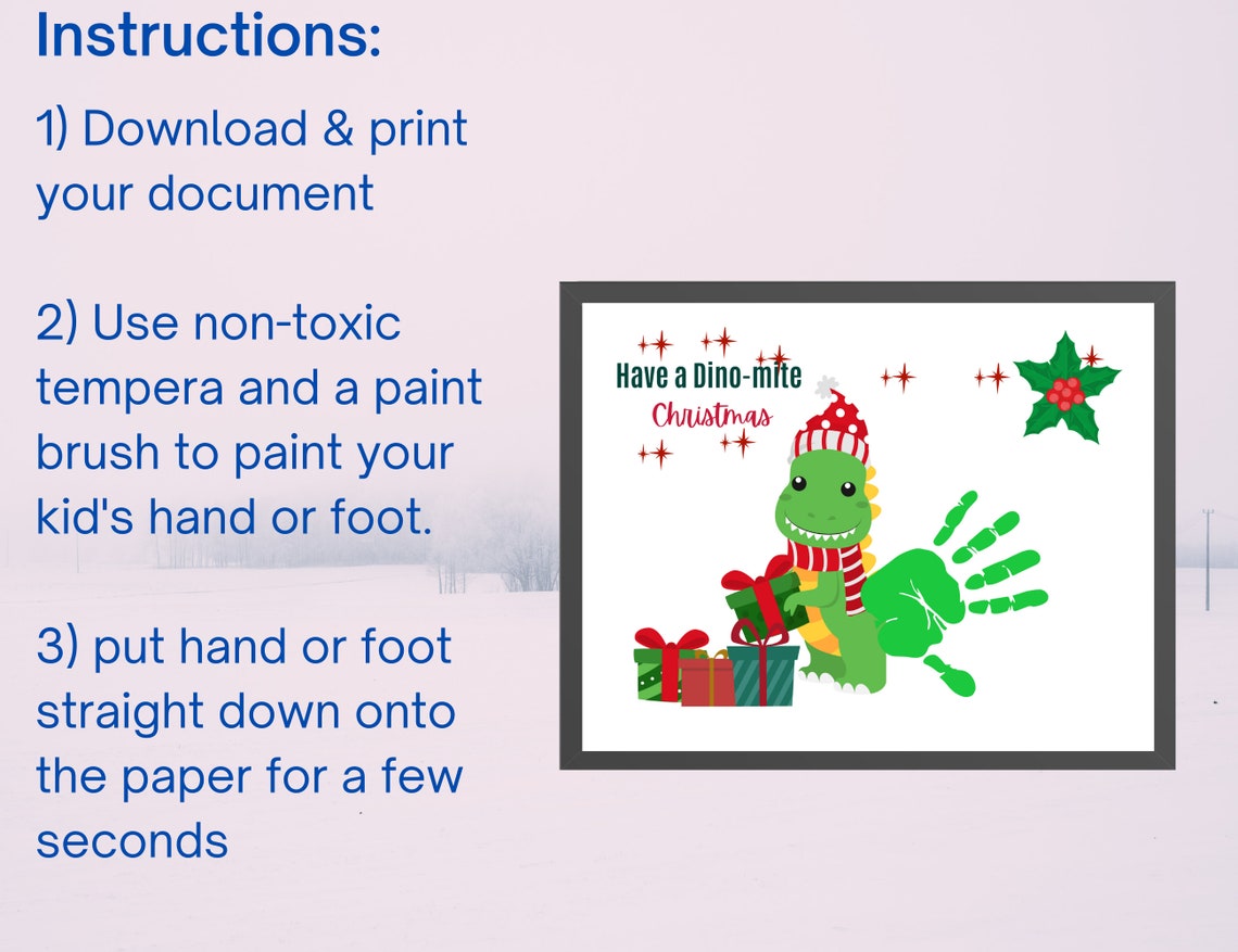 Christmas Cute Handprint Craft Bundle, Printable Keepsake, Christmas ...