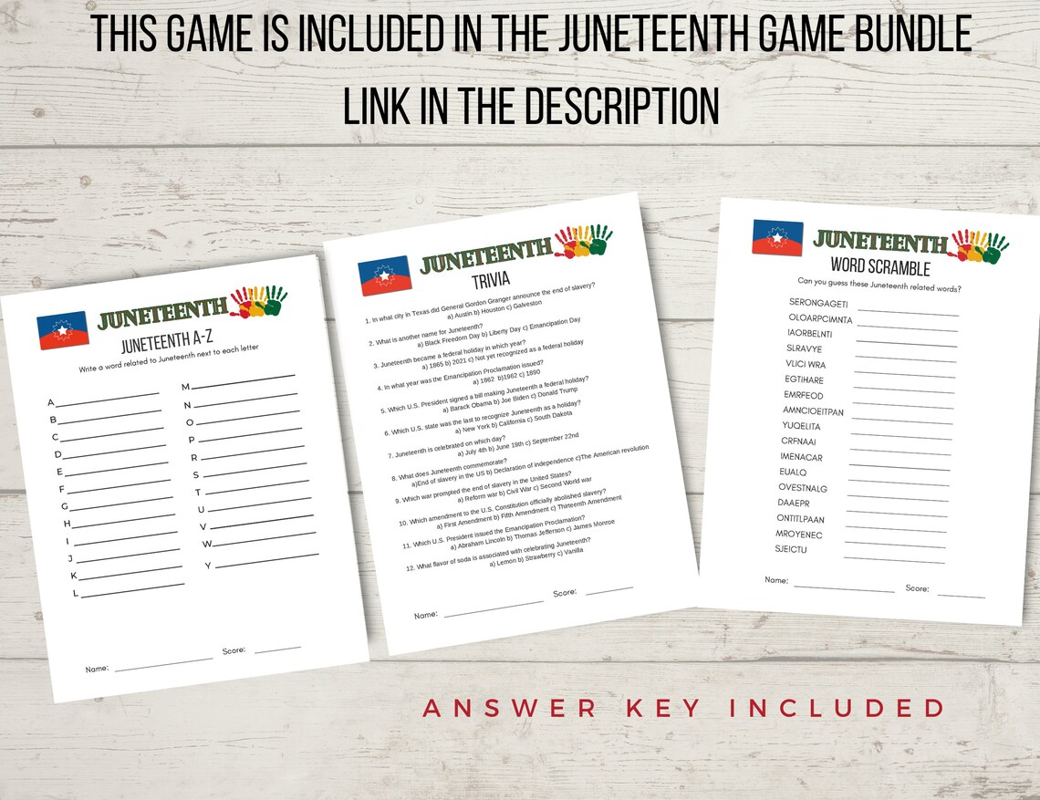 Juneteenth Word Scramble Game Printable, Party or School Emancipation ...