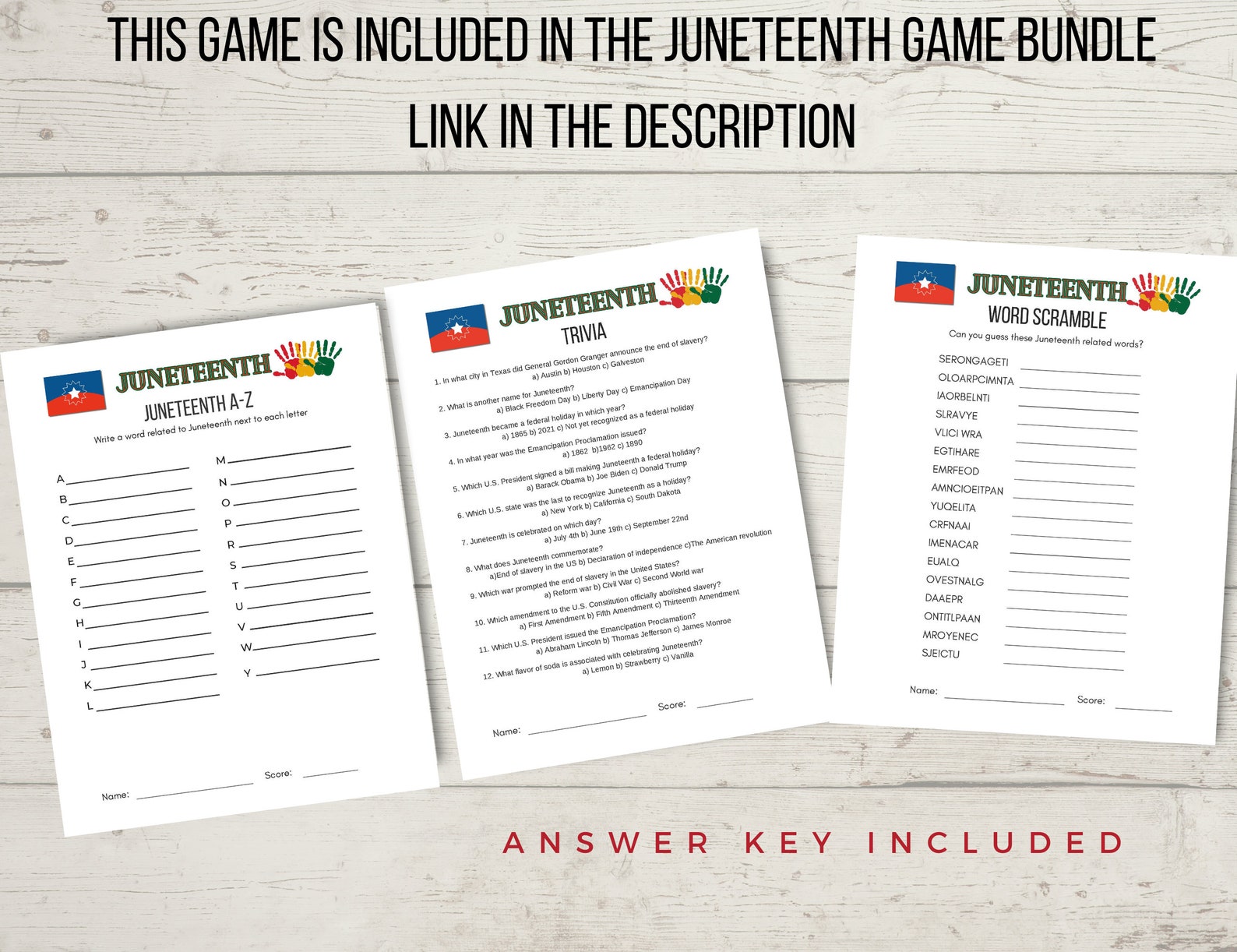 Juneteenth Word Scramble Game Printable, Party or School Emancipation ...