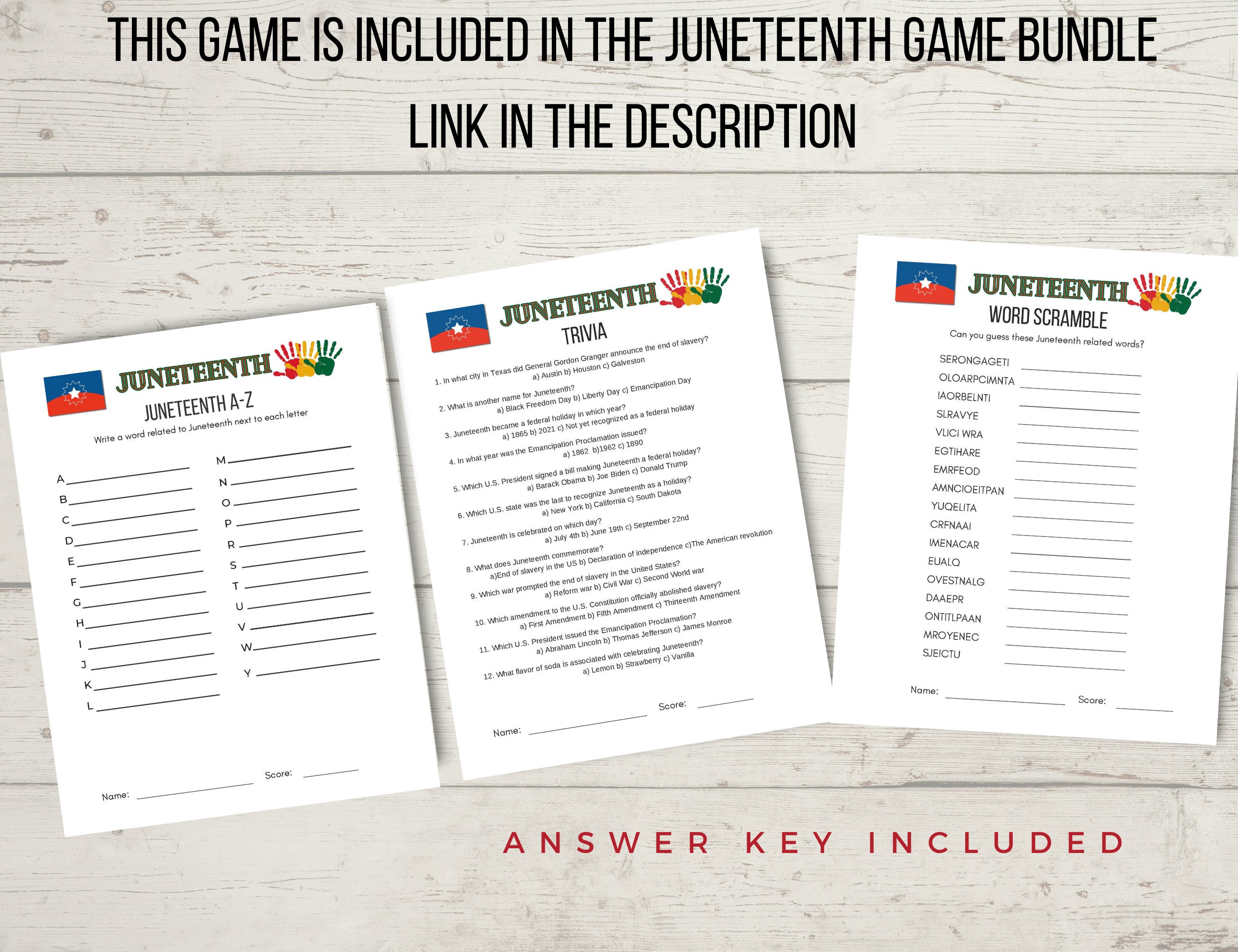 Juneteenth Word Scramble Game Printable, Party or School Emancipation ...