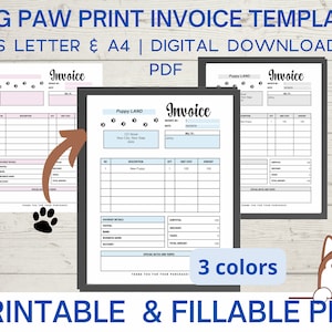Invoice Template Editable, Small Business Invoice, Dog Breeder Invoice ...